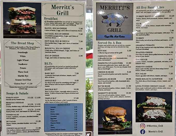 This menu reads like the greatest hits of sandwich civilization, and every option is a winner.