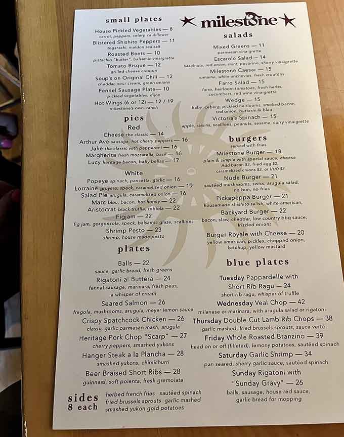 This menu reads like a love letter to comfort food, written by people who actually know how to cook.