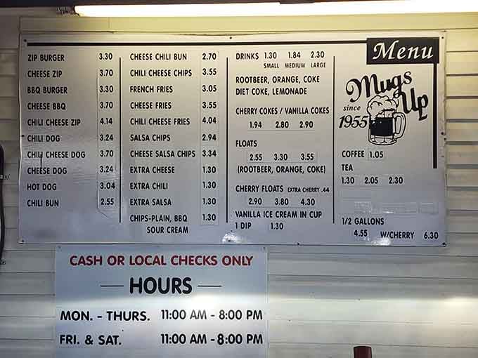 When a menu hasn't changed in decades, you know they've mastered every single item on that board.
