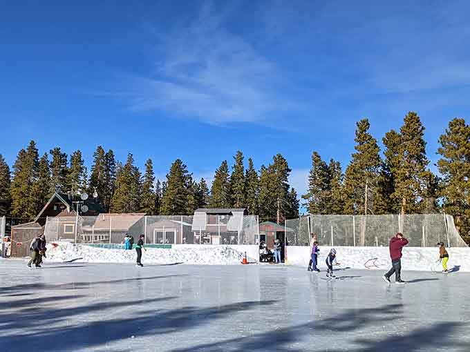 Ice skating under Colorado blue skies beats any indoor rink you've ever visited, hands down every time.