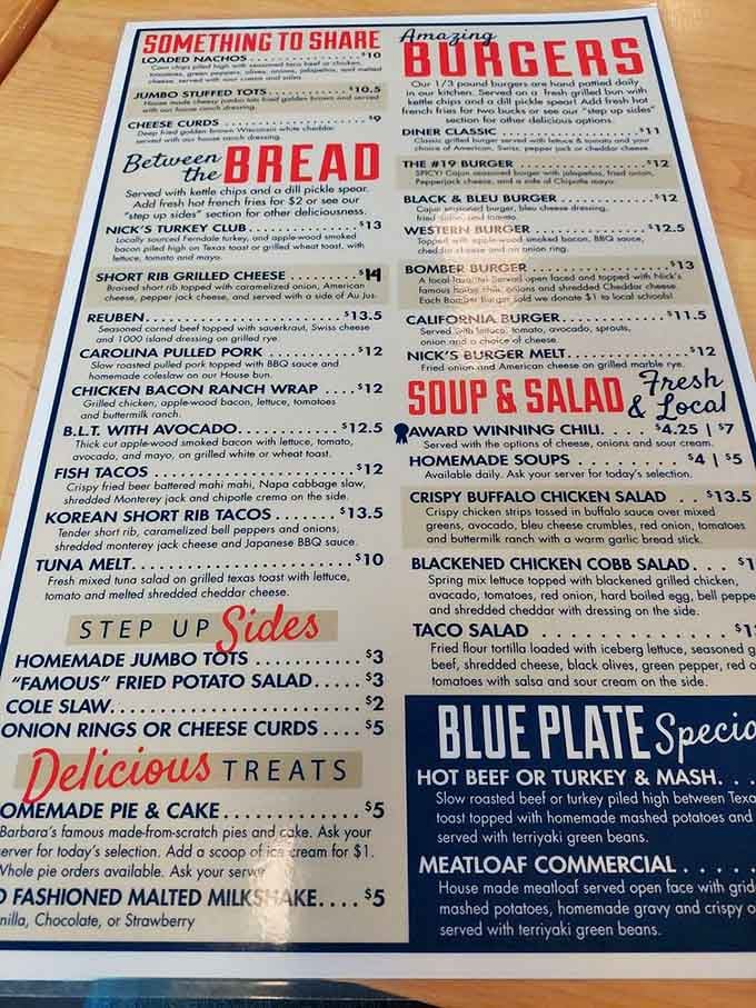 This menu is basically a choose-your-own-adventure book, except every ending involves you leaving completely satisfied and planning your return.