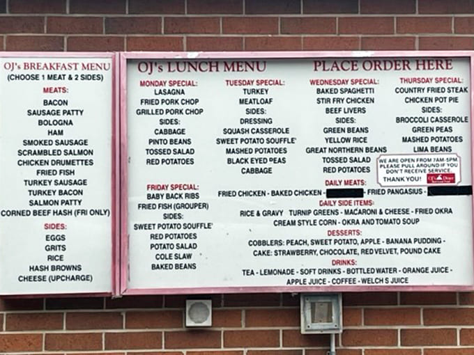 When the menu board lists this many daily specials, you know the kitchen takes variety seriously.