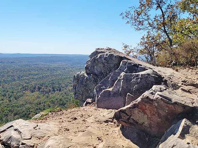 Climb to this rocky overlook and suddenly your daily commute complaints seem remarkably less important than they did.