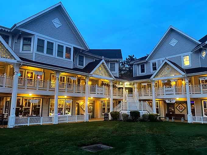When the lights come on at dusk, Occoquan transforms into something straight out of a Hallmark movie, minus the predictable plot.