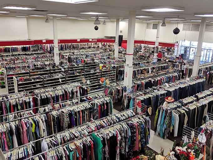 This bird's eye view reveals an organized paradise where chaos fears to tread and bargains multiply freely.