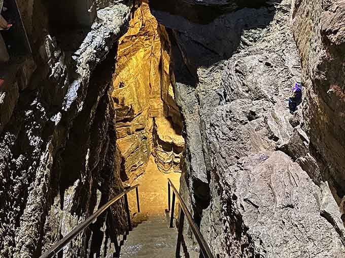 Those stairs lead down into geological time travel, no DeLorean required for this journey.