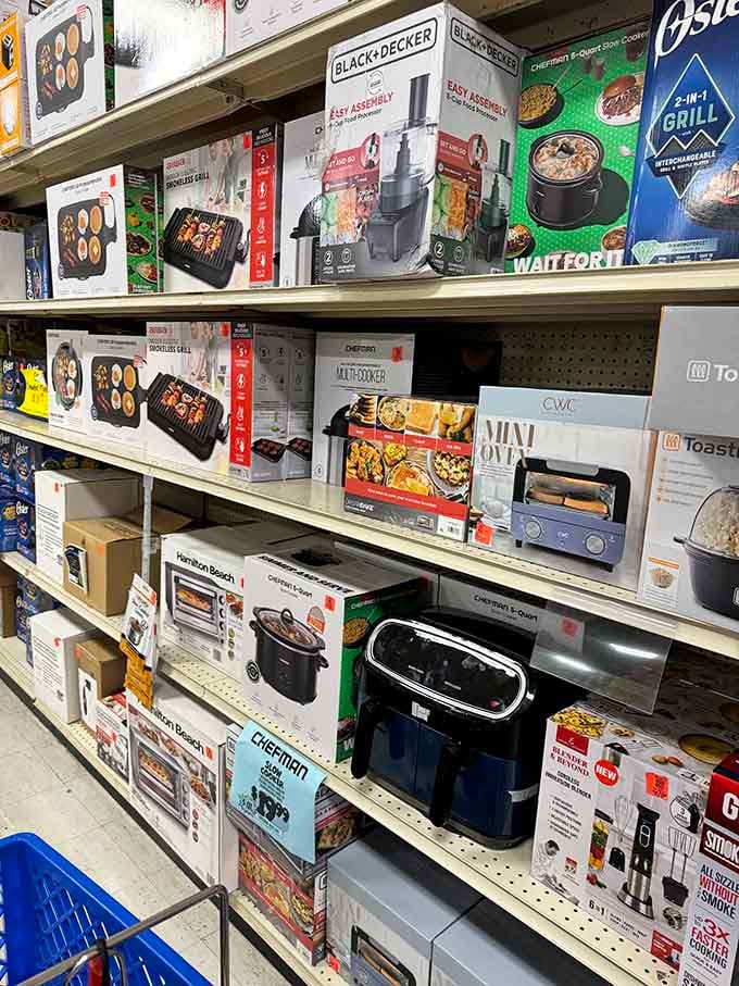 Kitchen appliances lined up like eager contestants on a game show, all winners at these prices.