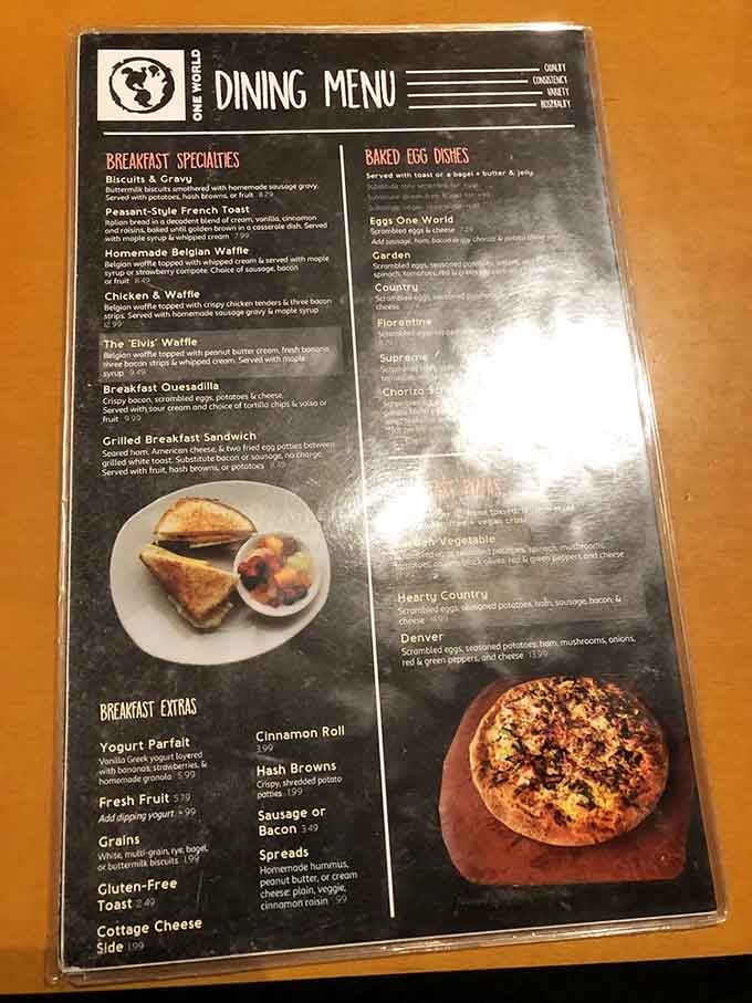 When a menu offers both Elvis Waffles and Chorizo eggs, you know someone's having fun in the kitchen.