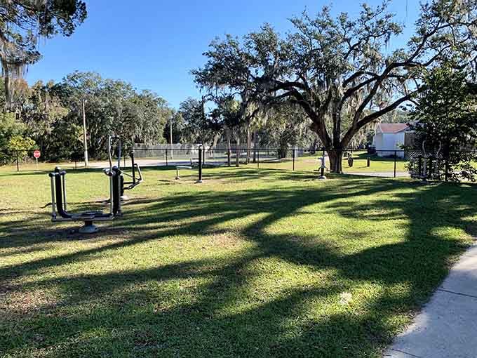 Hank Bryan Park offers shade, space, and river views without the country club membership fees or pretentious dress codes.