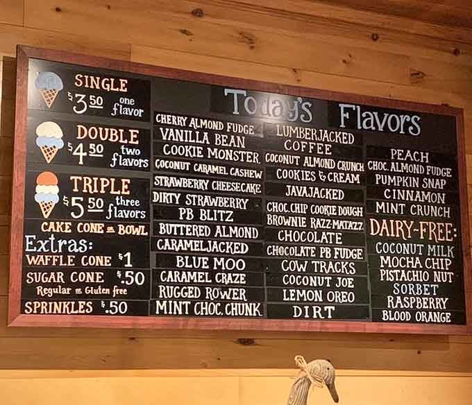 This menu board is basically a choose-your-own-adventure novel, except every ending involves ice cream happiness.