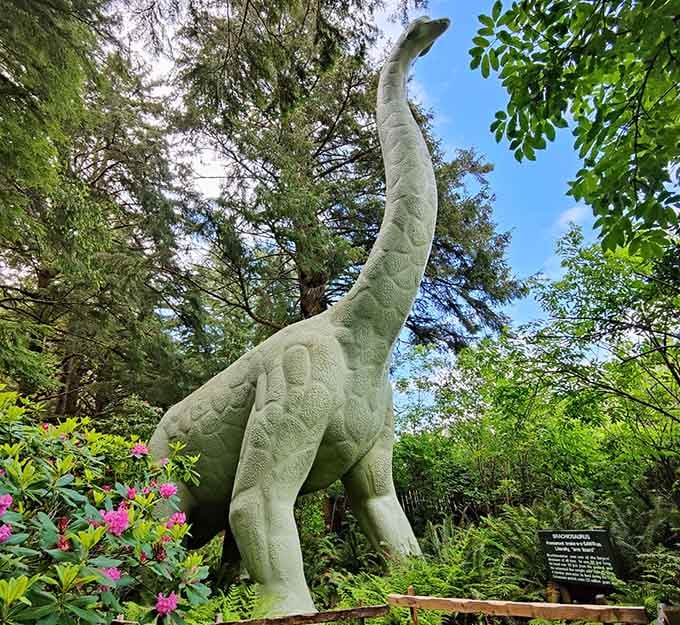 When a Brachiosaurus photobombs your rainforest walk, you just accept it and move on with your day.