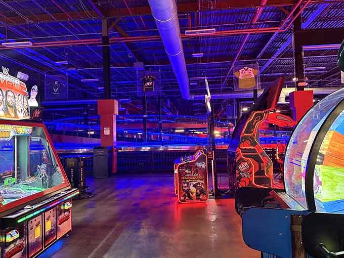 When the arcade games glow this beautifully, you know someone understood that atmosphere matters as much as entertainment does.