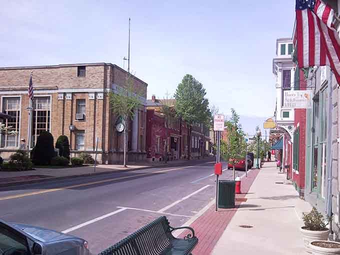 Wide sidewalks and classic storefronts invite leisurely strolls through this quintessential Pennsylvania town that time treated kindly.