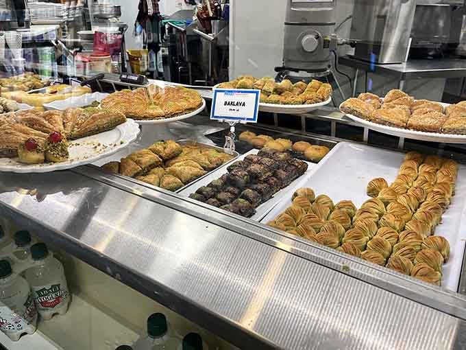 Golden baklava layers stacked like edible architecture, each flaky bite worth the inevitable honey-on-your-fingers situation ahead.