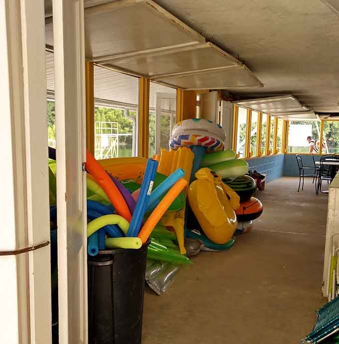 Those colorful floaties aren't just sitting there looking pretty, they're your ticket to aquatic adventure and probable belly flops.