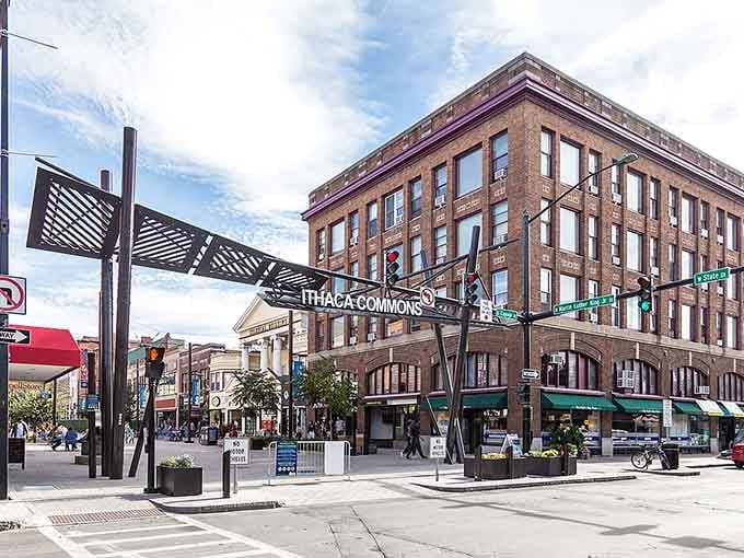 The Ithaca Commons proves that pedestrian-friendly downtown areas still exist, complete with actual character and charm.