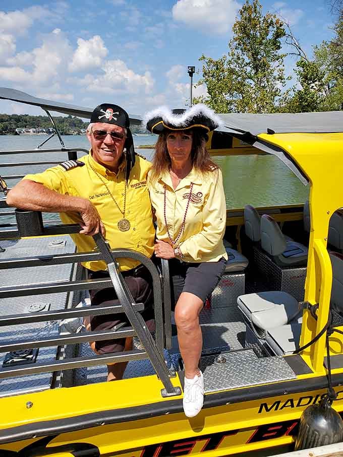 Your captains embrace the pirate theme with enthusiasm that would make Jack Sparrow jealous of their river knowledge.