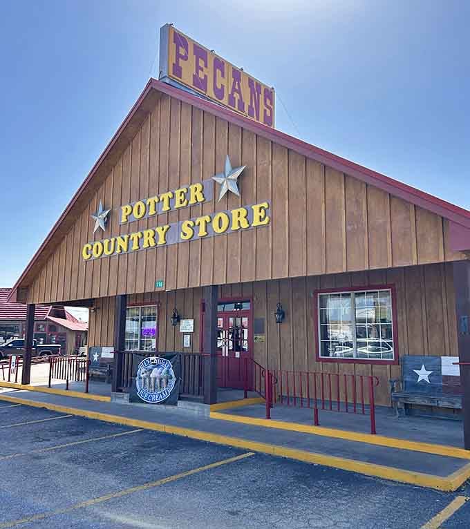 Potter Country Store's massive sign ensures you won't miss your chance for authentic Texas hospitality and seriously good eats.