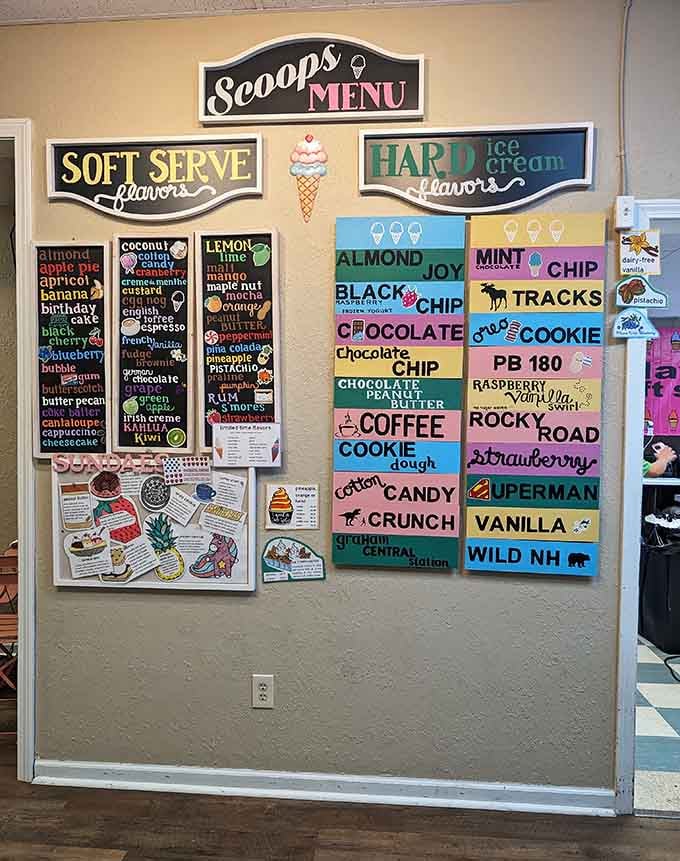 This menu board reads like a choose-your-own-adventure novel, except every ending involves delicious brain freeze and zero regrets.