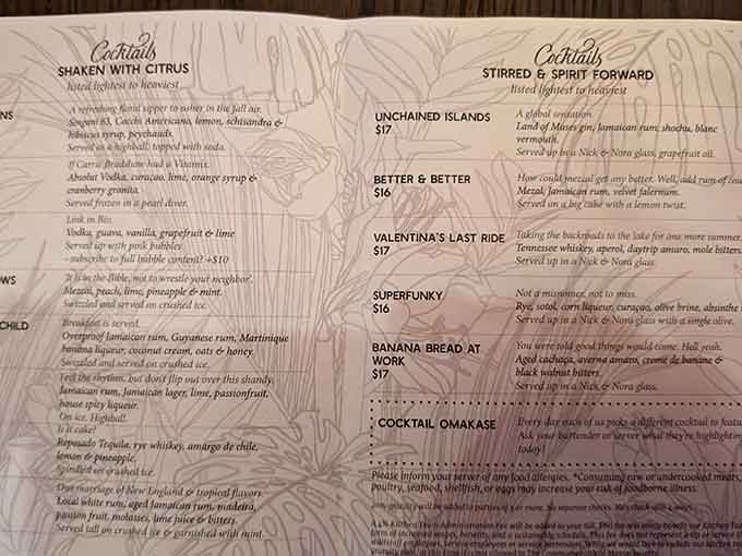 When cocktail names read like adventure novels, you know you're in for a memorable evening of exploration.
