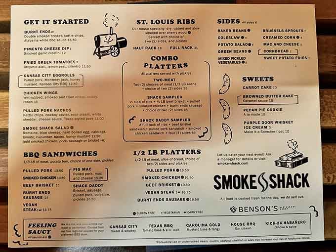 This menu reads like a greatest hits album of American barbecue, and every track is a banger.