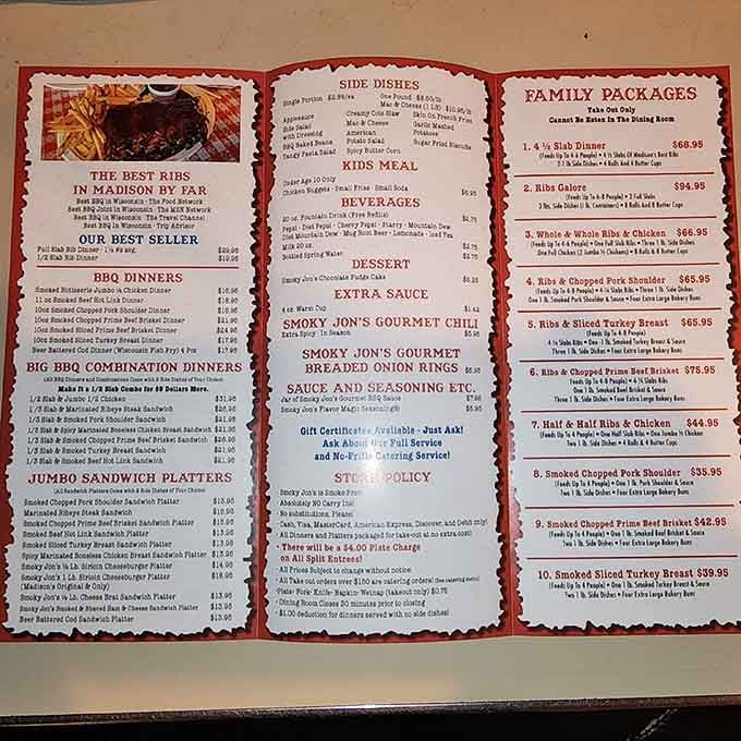 This menu reads like a greatest hits album of smoked meats, and every track is a chart-topper.