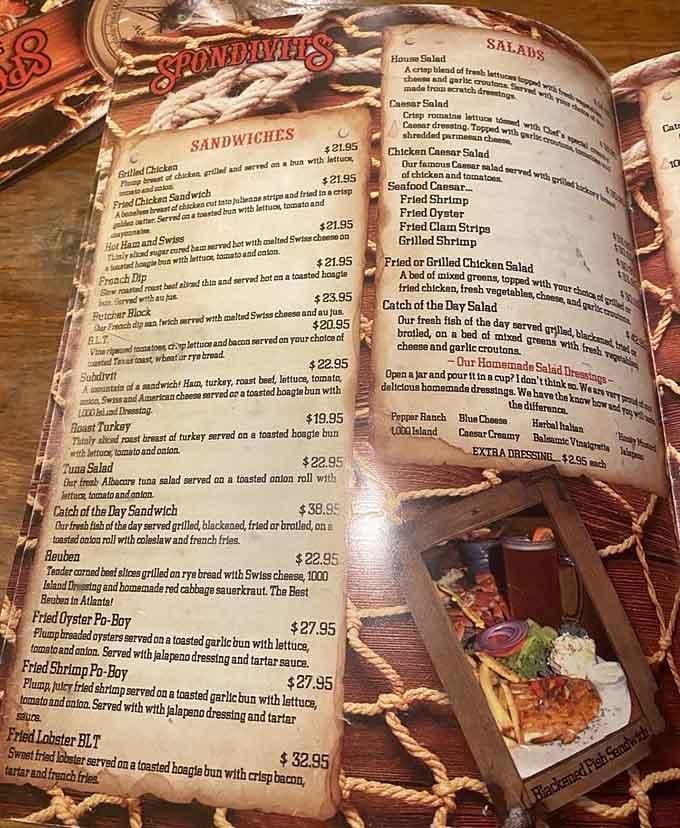 This menu's been perfected over decades, offering everything from po-boys to catch of the day specials.