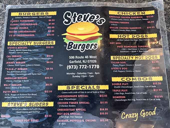 When a menu promises "Crazy Good," you know someone's confident about what they're serving up here.