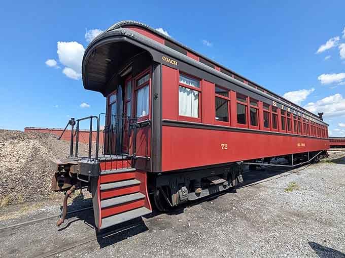 That vintage red coach isn't a museum piece; climb aboard and experience how our grandparents traveled in style.