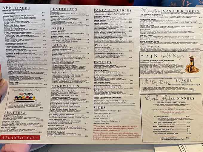This menu reads like a choose-your-own-adventure novel, except every ending involves delicious food and zero regrets whatsoever.