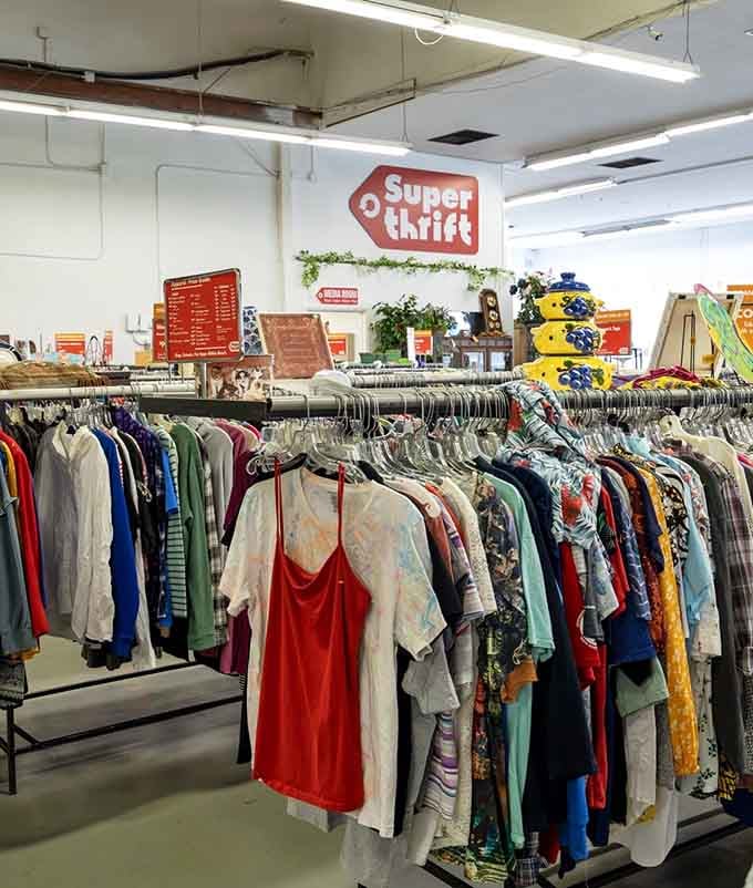 Color-coded racks make finding your style easier than deciding what to binge-watch this weekend, honestly.