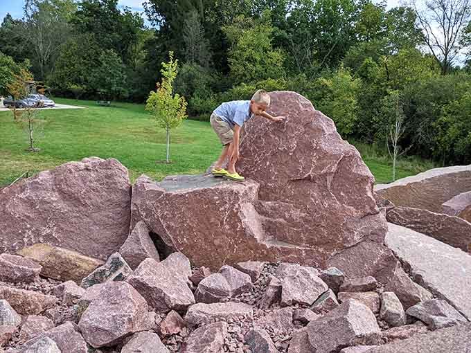 Kids instinctively understand what geologists spent years learning: big rocks are meant for climbing and conquering adventures.