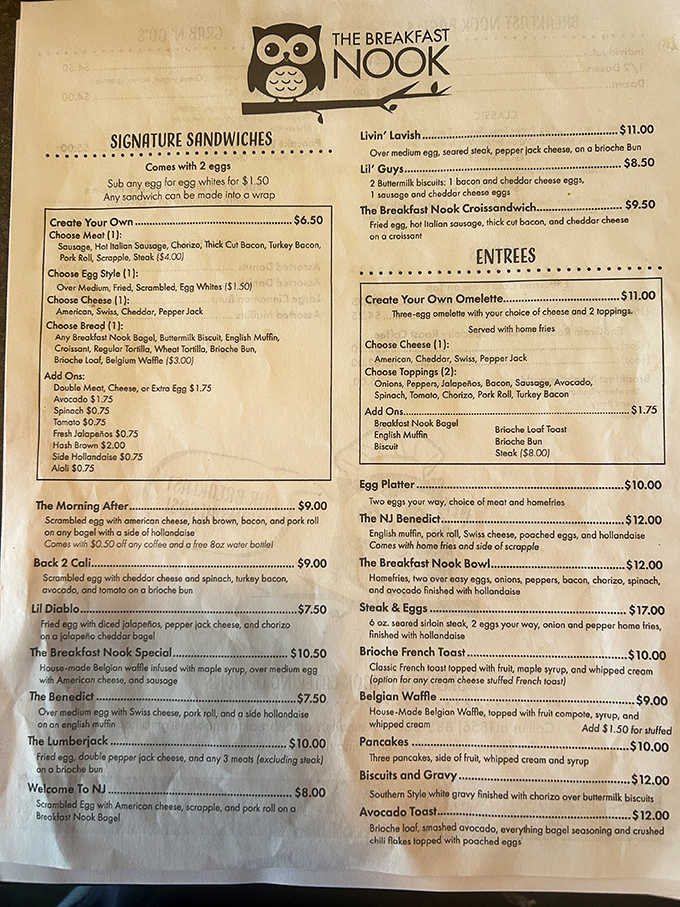 A menu that knows what it's doing, offering everything from classic comfort to creative twists on breakfast favorites.