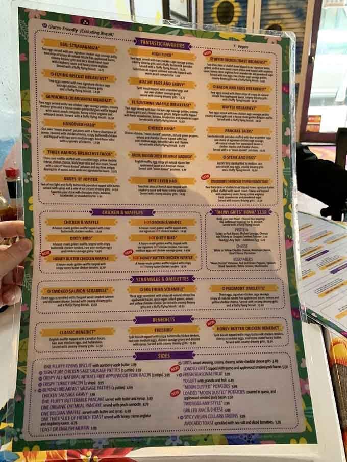 This menu reads like a greatest hits album of Southern breakfast, with creative twists on beloved classics.