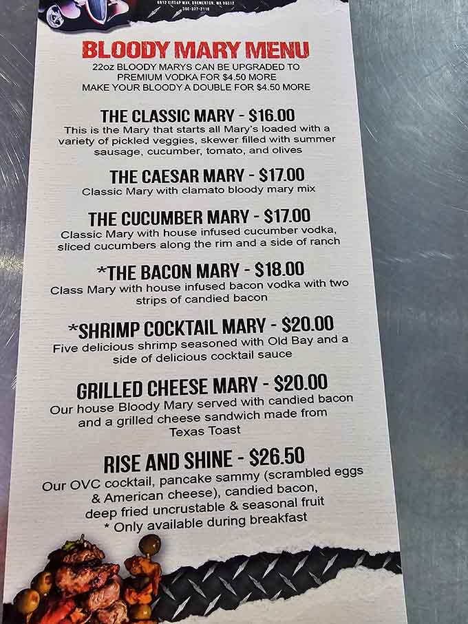 This menu reads like a dare disguised as a drink list, and honestly, you're going to accept every challenge.