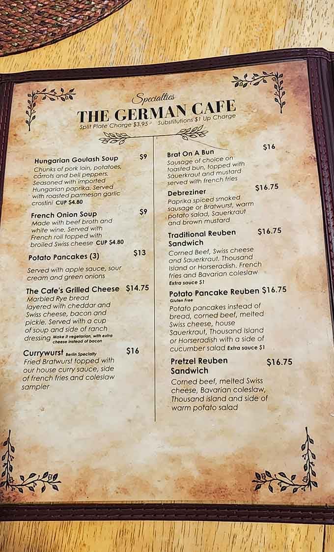 This menu reads like a greatest hits album of German cuisine, and trust me, every track is a banger.