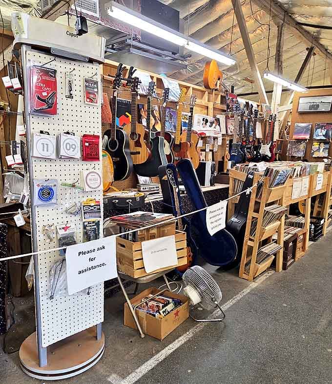 From acoustic guitars to ukuleles, this musical corner might just inspire your long-dormant rock star dreams to resurface.
