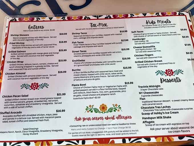 A menu this generous deserves its own fan club, from bacon-wrapped shrimp to Chocolate Tres Leches.