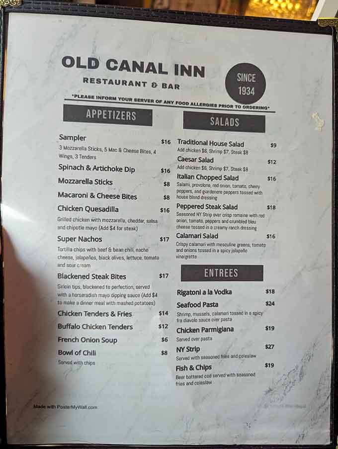 Since 1934, this menu has been serving up comfort food that's worth living for, despite all the mortality reminders.