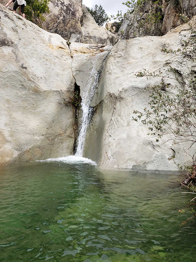 This plunge pool beckons like nature's own infinity pool, though the water temperature requires significantly more courage than Cancun.
