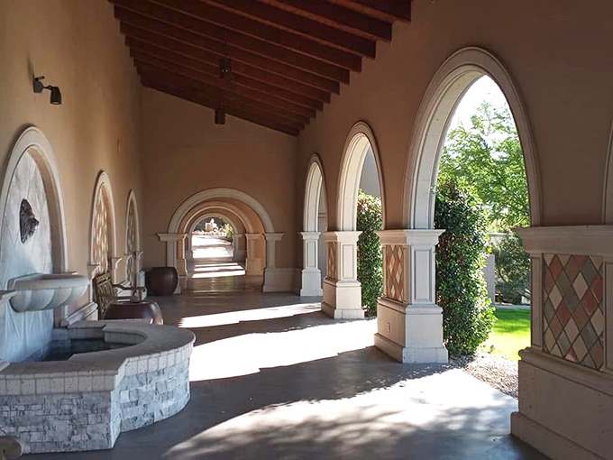 These arched walkways make you feel like you've wandered onto a movie set in old Spain.