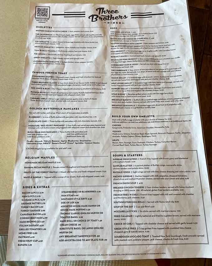This menu reads like a greatest hits album of diner classics, with enough variety to satisfy every craving.
