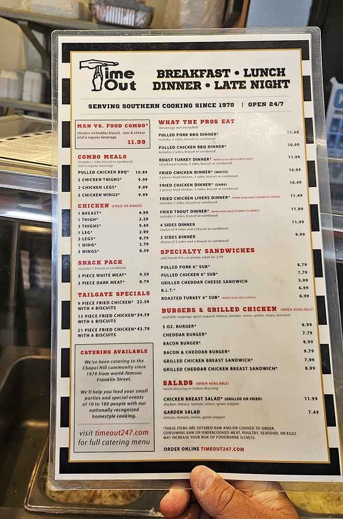 A menu that's open 24/7 and 365 days means someone truly understands your fried chicken emergency needs.