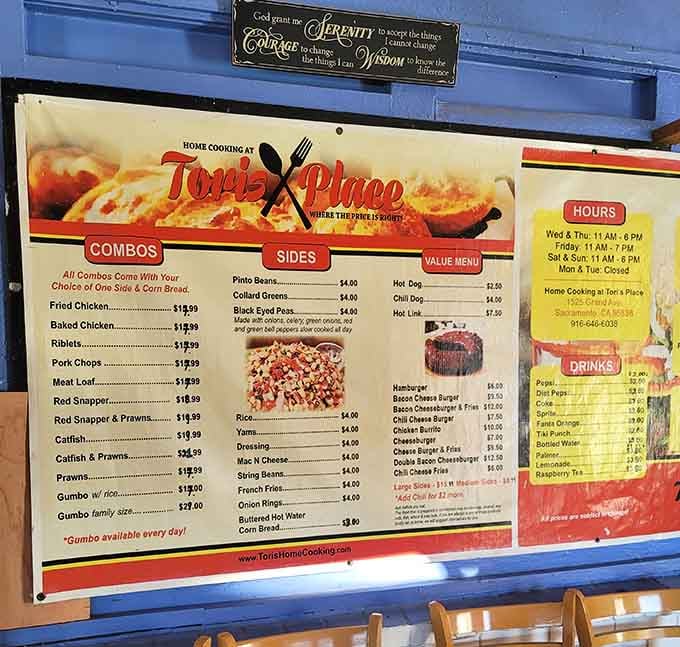 When the menu promises gumbo every single day, you know someone's got their priorities absolutely right.