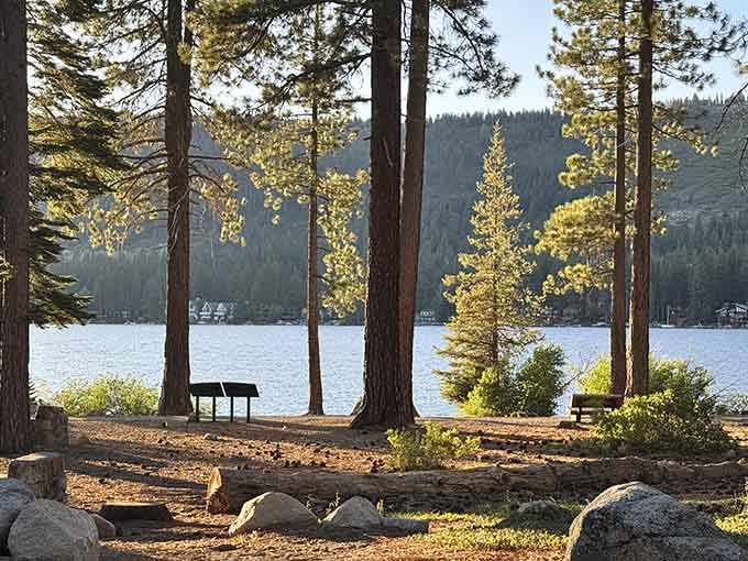 Donner Lake's crystal-clear waters prove that nature doesn't need filters to look absolutely stunning in photographs.