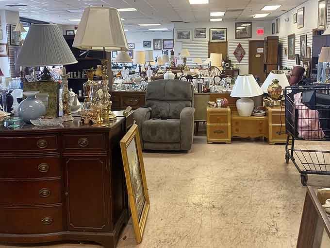 Recliners and dressers mingle like old friends at a reunion, each with stories to tell.