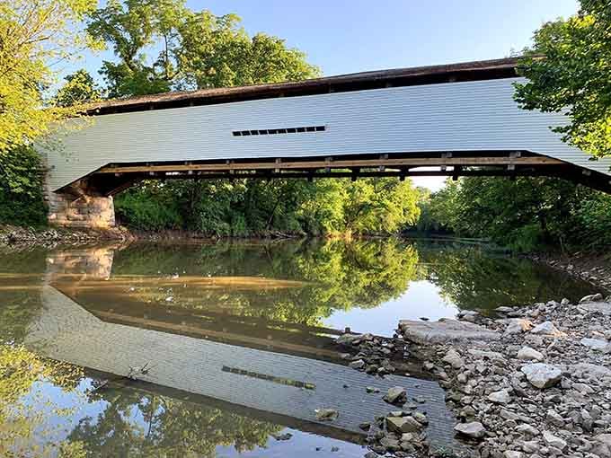 The bridge's reflection in the water creates a postcard moment that'll make your Instagram followers actually jealous.