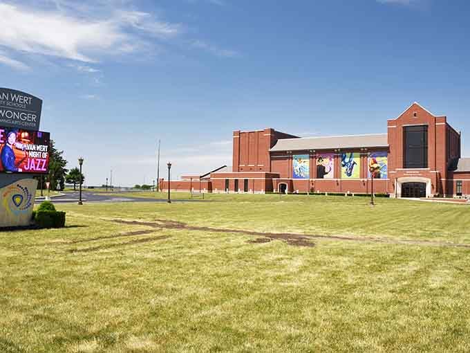 The Niswonger Performing Arts Center sits on a lawn so perfect it makes golf courses jealous.