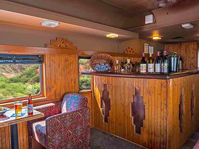 Yes, there's a bar on board. Because scenic views and cold beverages have always been excellent companions.