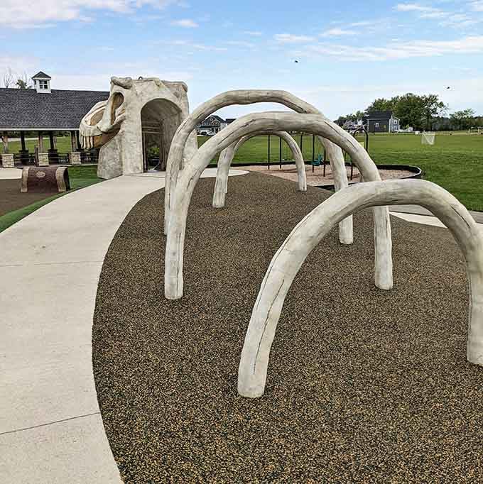 These fossilized arches create tunnels where kids become paleontologists, or more accurately, just really excited tiny humans running wild.